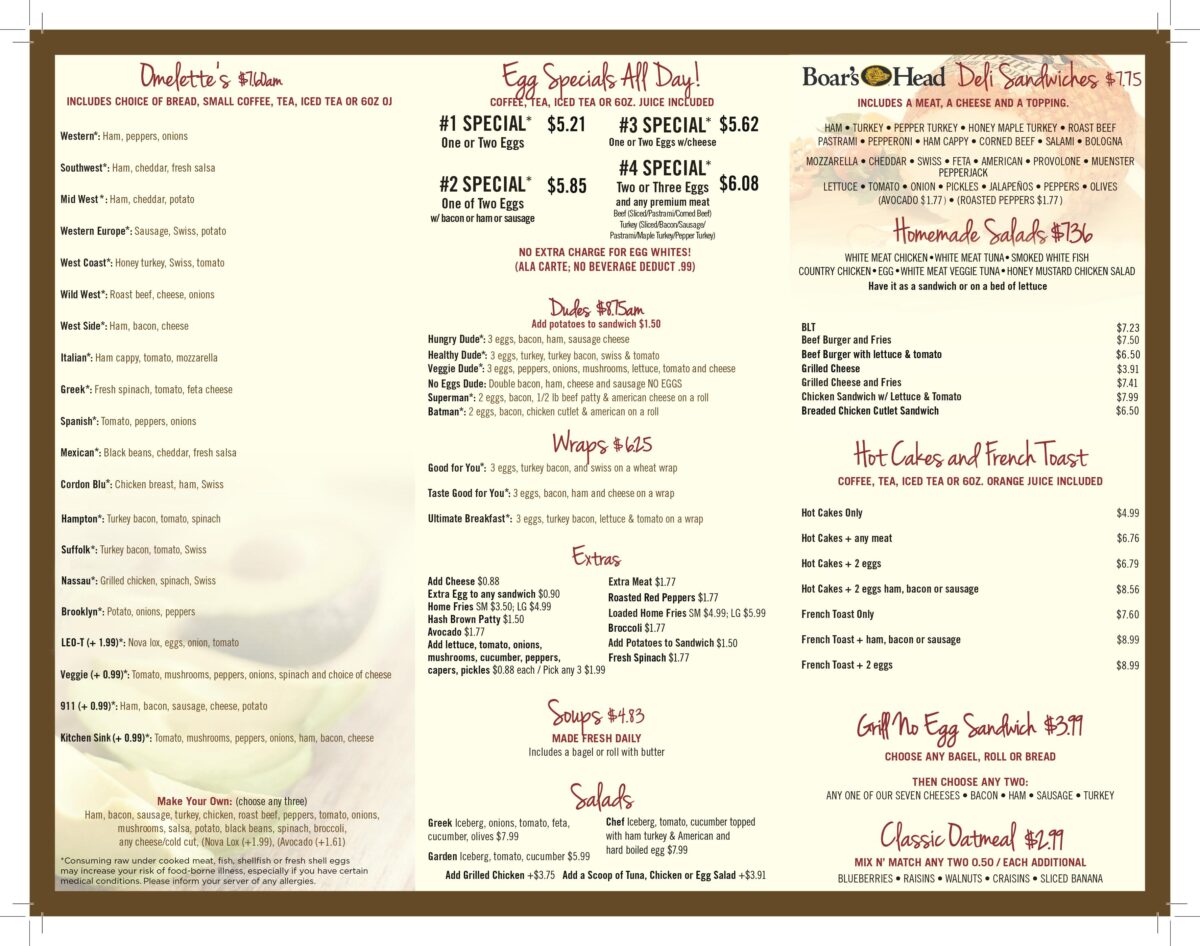 Our Menu – Bagels your way cafe