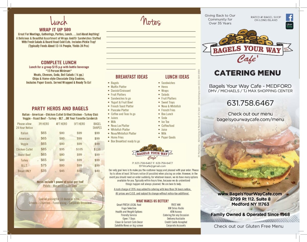 Our Menu – Bagels your way cafe