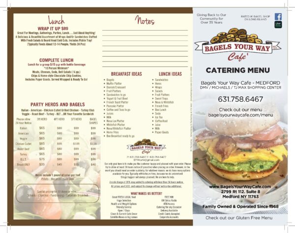 Our Menu – Bagels your way cafe