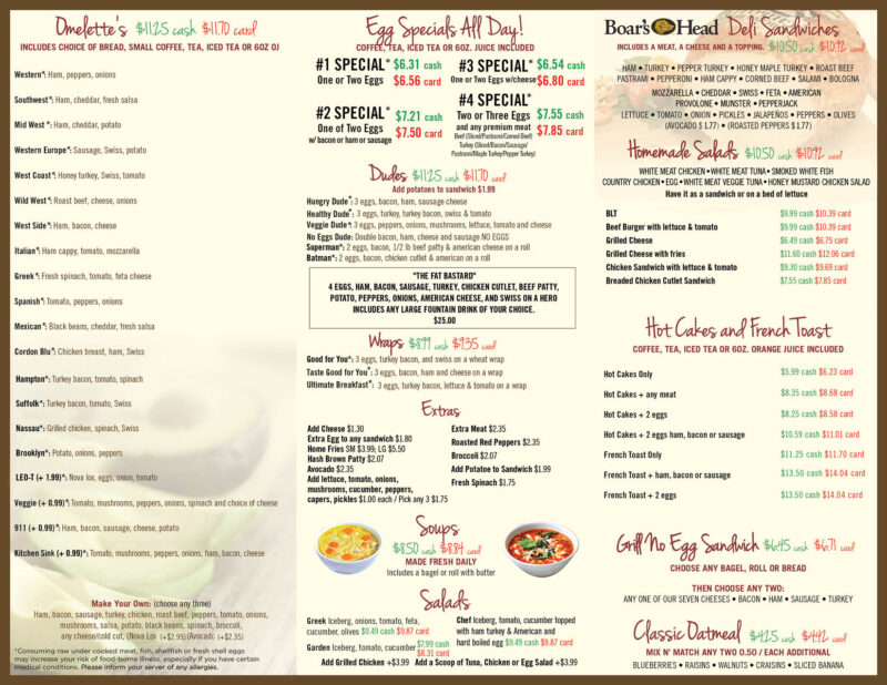 Our Menu – Bagels your way cafe